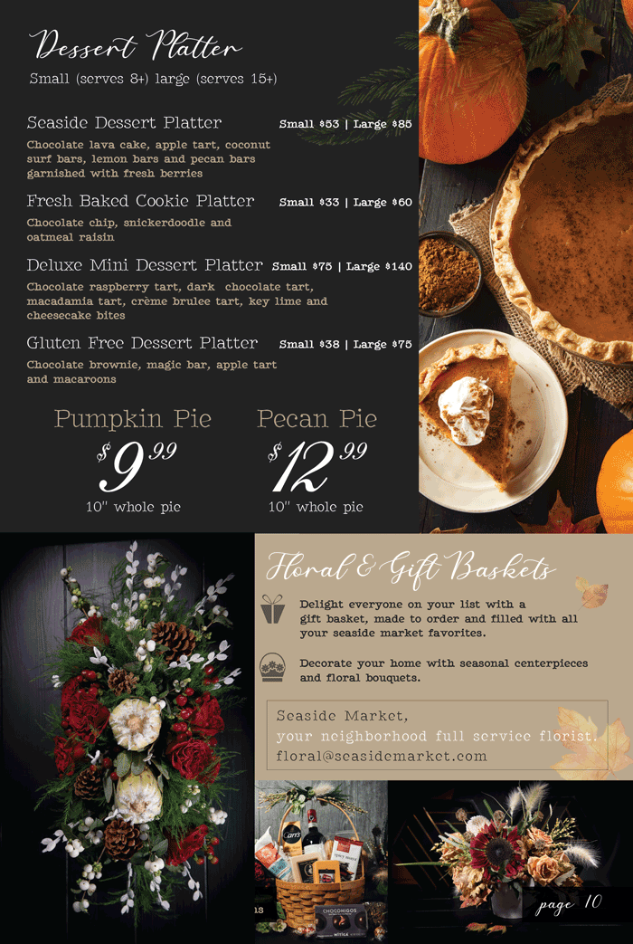 Holiday Menu | Seaside Market
