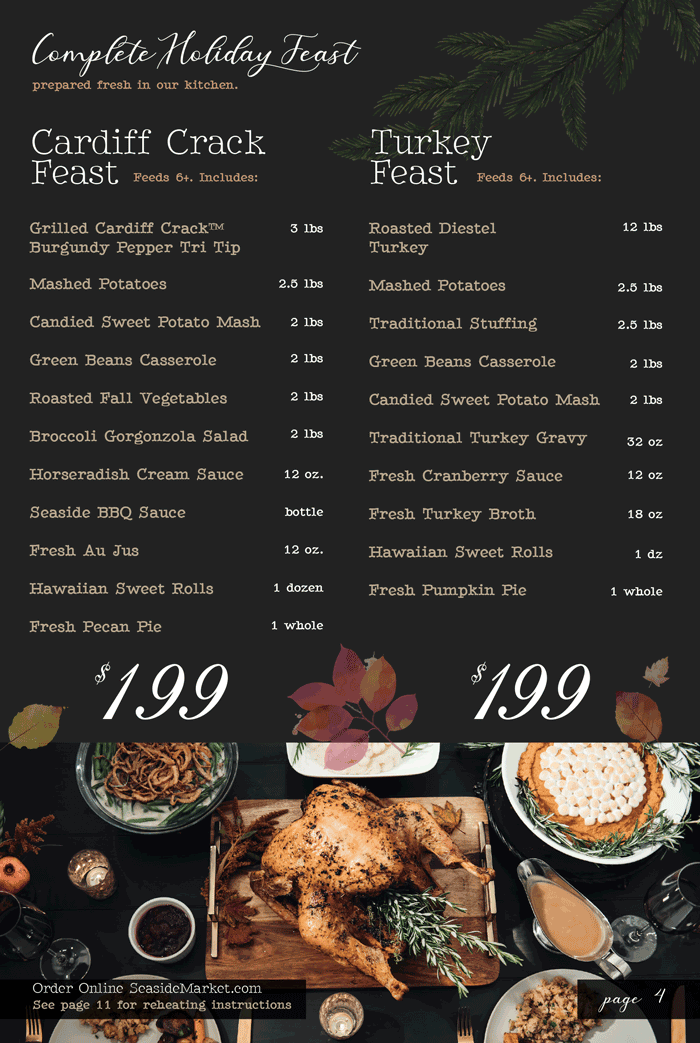 Holiday Menu | Seaside Market