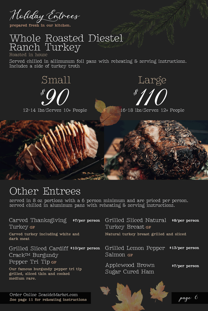 Holiday Menu | Seaside Market
